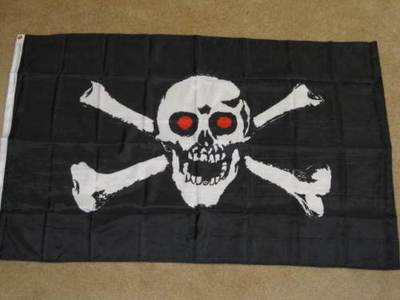 RED EYES PIRATE FLAG JOLLY ROGER BANNER Flag亚马逊WISH EBAY