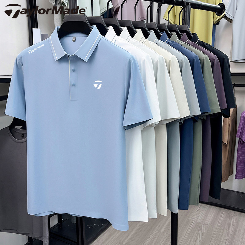 TaylorMade泰勒梅高尔夫男士夏季运动休闲POLO衫薄款翻领短袖T恤