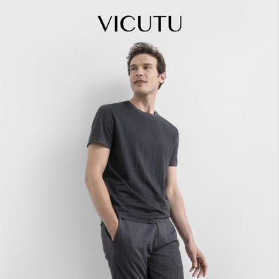 棉质桑蚕丝凉爽圆领透气半袖