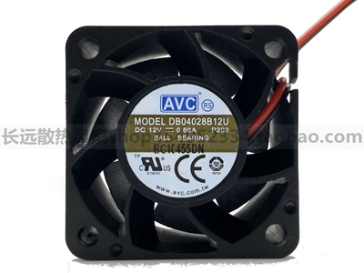 AVC 40*40*28MM 4CM 4028 12V 0.66A大风暴力散热风扇DB04028B12U