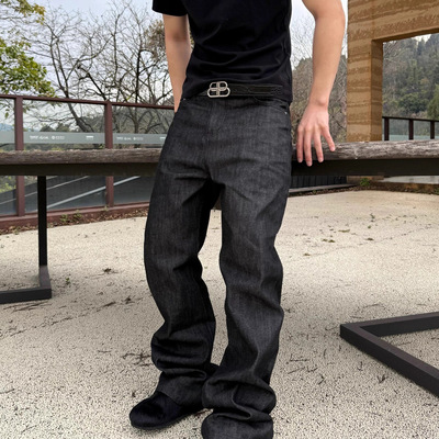 美式复古517修身微喇牛仔裤男