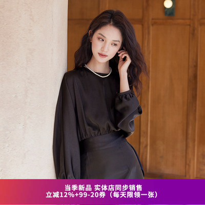 收腰显瘦百搭高级感雪纺衫