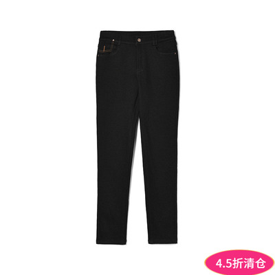 紧身加绒长裤一粒扣休闲裤