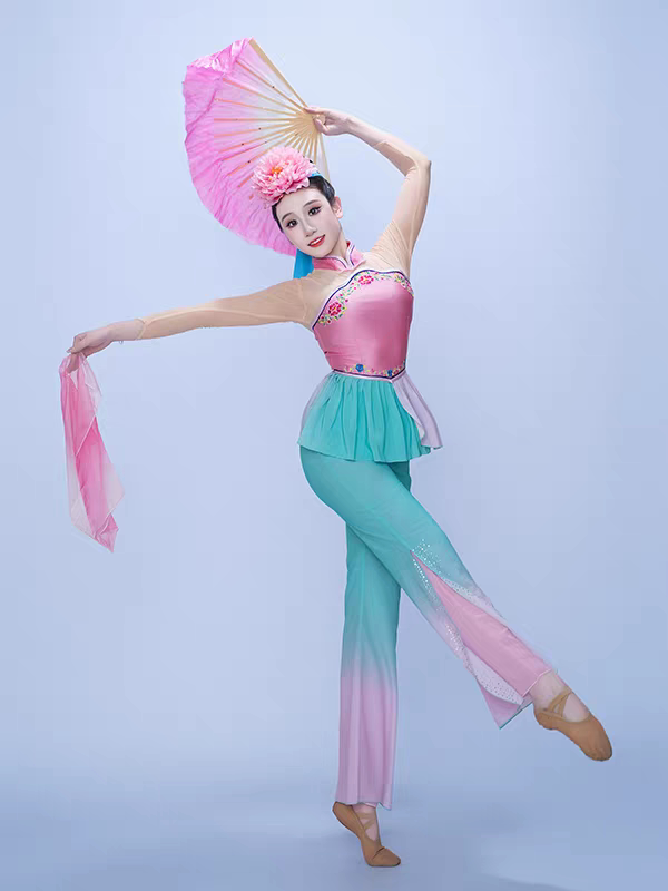 女成人民族舞蹈古典东北胶州秧歌表演服开门红广场舞比赛演出服装