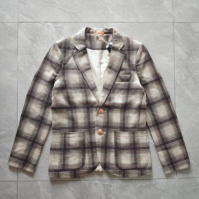 HYDROGEN正品男装西装西服纯棉时尚修身纯棉外套格子二扣秋冬