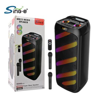 Sing-e ZQS10210 外贸双10寸无线蓝牙便携式卡拉OK移动长续航音箱