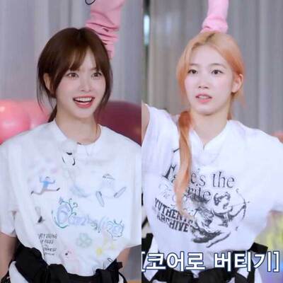 LESSERAFIM洪恩採中村一叶穿搭衣服同款短袖T恤纯棉印花夏季宽松