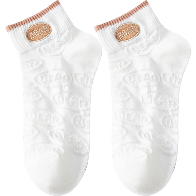 短袜女文艺复古卡通刺绣