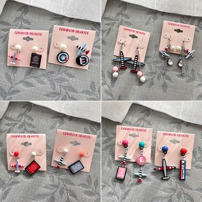 韩国AZNAVOUR/GRAIN de BEAUTE 百搭飞机长款耳钉耳环耳饰