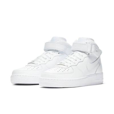Nike Air Force 1 Mid 07 AF1 纯白色 女款 中帮 板鞋 DD9625-100