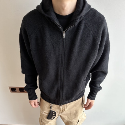 针织毛衣宽松休闲拉链开衫