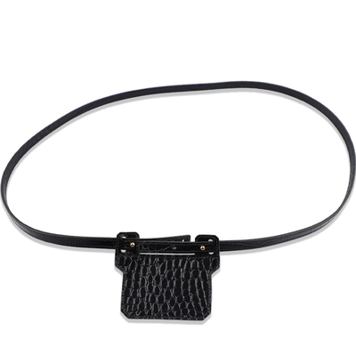 改造康康黑色鳄鱼纹包带