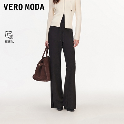 Vero Moda休闲裤2026春季新款含莱赛尔松紧腰头抽绳裤脚微喇裤