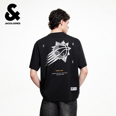 杰克琼斯男装冬新款NBA联名T恤经典黑色百搭纯棉潮流短袖上衣