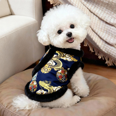 狗狗新年唐装龙袍加绒保暖马甲