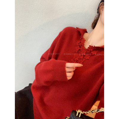 爱情魔鬼鱼 蕾丝花边针织衫【01/04 20:00】提前加购收藏限时95折