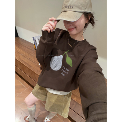 爱情魔鬼鱼字母印花卫衣女上衣