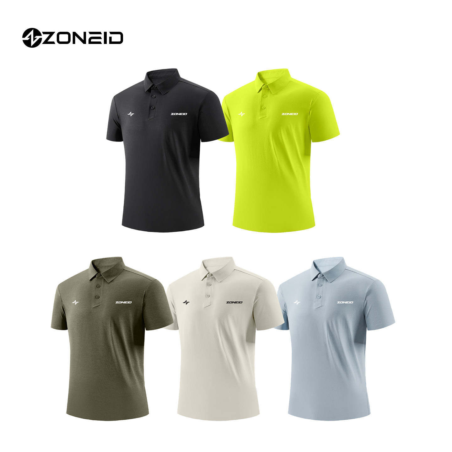ZONEiD 新款定制轻量化微弹Polo衫 速干吸湿网孔透气运动翻领短袖