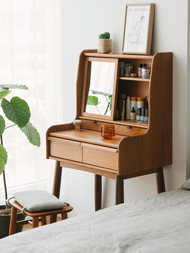 Scandinavian Small Apartment Dressing Table Solid Wood Bedroom Modern ...