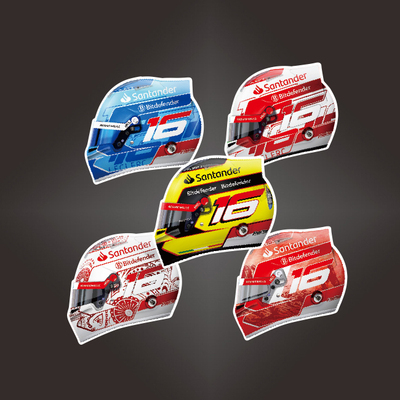 夏尔·勒克莱尔法拉利F1头盔贴纸 2018-2025冠军头盔贴纸 7754