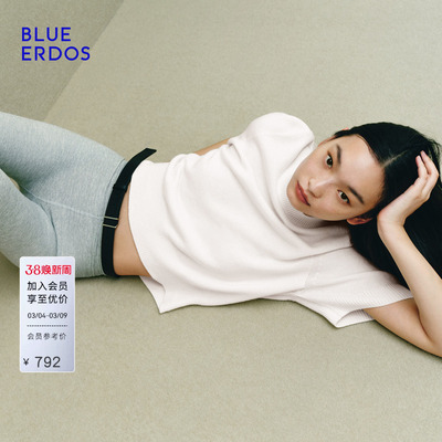 【零感羊绒】BLUE ERDOS春季松弛感羊毛羊绒圆领宽松短袖针织衫