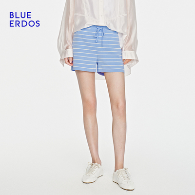 BLUE ERDOS2026春夏精纺四平夹条女短裤B2265M120