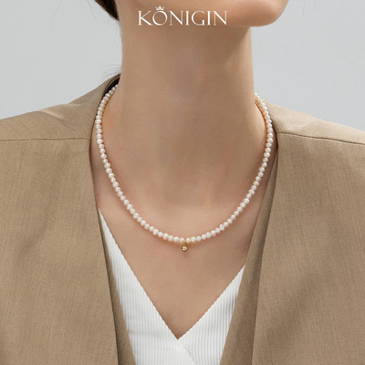 天然巴洛克淡水珍珠项链女