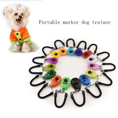 Pet Cat Dog Training Clicker Plastic New Dog Click Trainer P