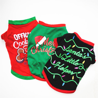 Dog Clothes Christmas Clothing T-shirt Jersey Vest