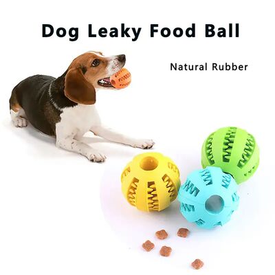 Dog Treat Dispensing Ball - Natural Rubber Chew Toy for Teet