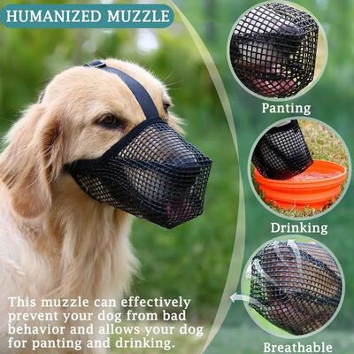 Dog Muzzle, Soft Mesh Covered Muzzle for Bait Protection wit