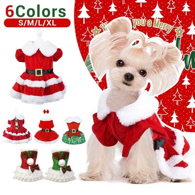Christmas Dog Dresses For Small Dogs Clothes Winter Warm Ski