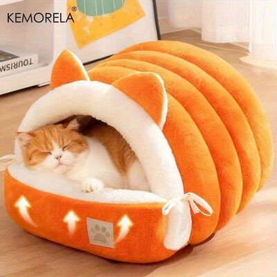 New For Cat Ear Cat Bed -Soft & Semi Winter-Enclosed Pet Nes