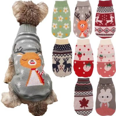 Pet Clothes for Small Medium Dogs Christmas Knitte Dog Sweat