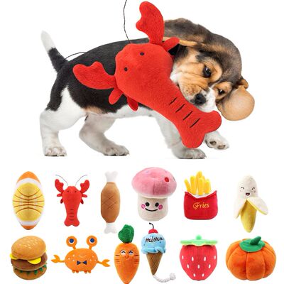 1Pc Pet Toys Fruit Animals Cartoon Dog Toy Stuffed Squeaking