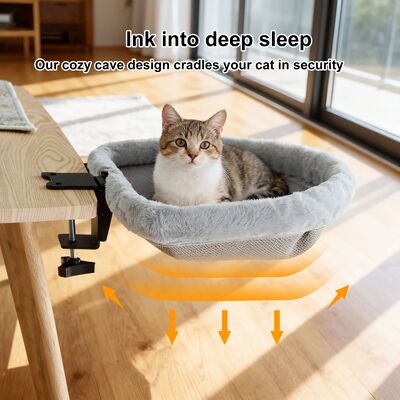 Cat Desk Bed One-Click Folding Sunken Design Space-Saving Se