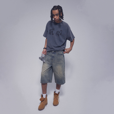 2727WORLD贰qi水洗短袖T恤