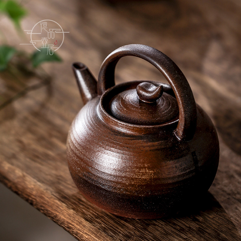 潮州老岩泥纯手工小容量砂铫壶工夫茶炭炉家用中式煮茶烧水陶壶