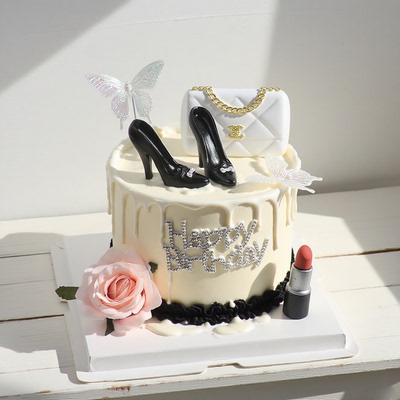 七夕情人节树脂高跟鞋蛋糕摆件
