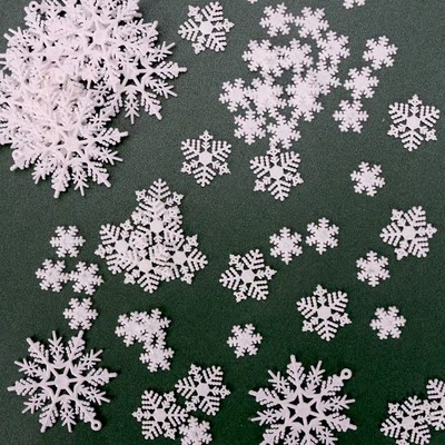 白色多款大小雪花片蛋糕装饰插件