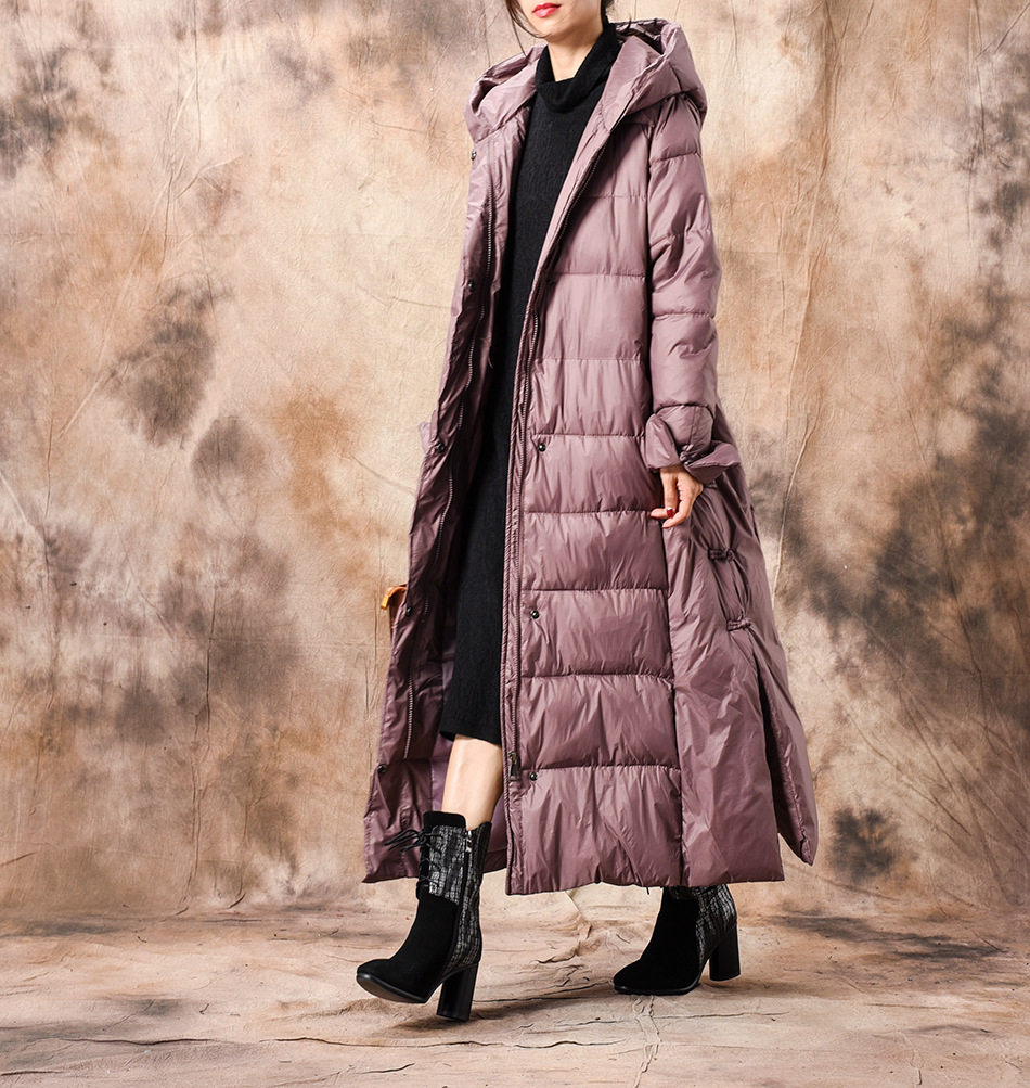 娜娜家2021秋冬女装宽松连帽复古盘扣羽绒棉服加厚气质棉衣外套