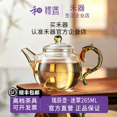 【禾器官方店】新品瑞辰壶高硼硅耐热玻璃高档泡茶壶茶器265ml