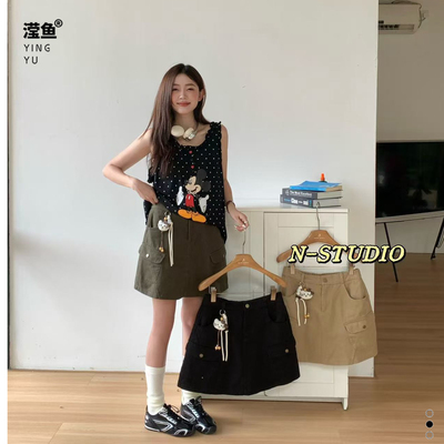 NF6131大码高腰工装半身裙女