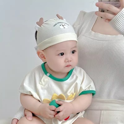 婴儿帽子夏季薄款空顶胎帽可爱帽