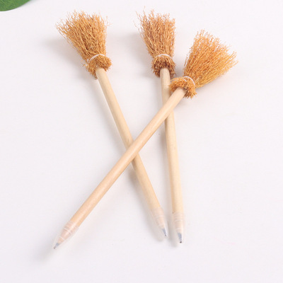 10 Pcs Witch Broom Pencils for Halloween Broomstick Ballpoin
