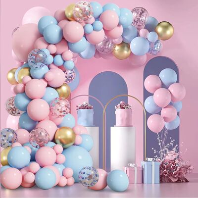 Gender Reveal Blue Pink Balloon Garland Arch Birthday Party