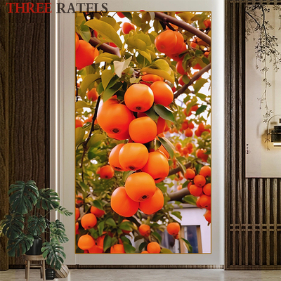 万事大吉柿柿如意自贴画家居墙贴简约贴纸玄关壁画年画水果装饰画