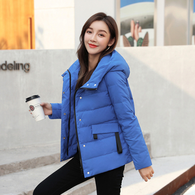 小个子短款白鸭绒外套