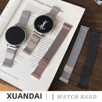适用佳明Lily2表带米兰磁吸Garmin手表venu sq2/3S/2puls/2S/MoveTrend/Active5女生运动18/14mm专用快拆钢带