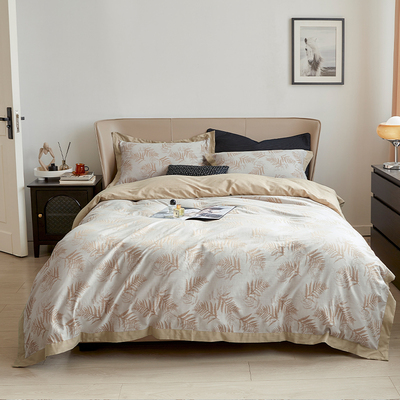 ELEVISS全棉贡缎提花宽边四件套